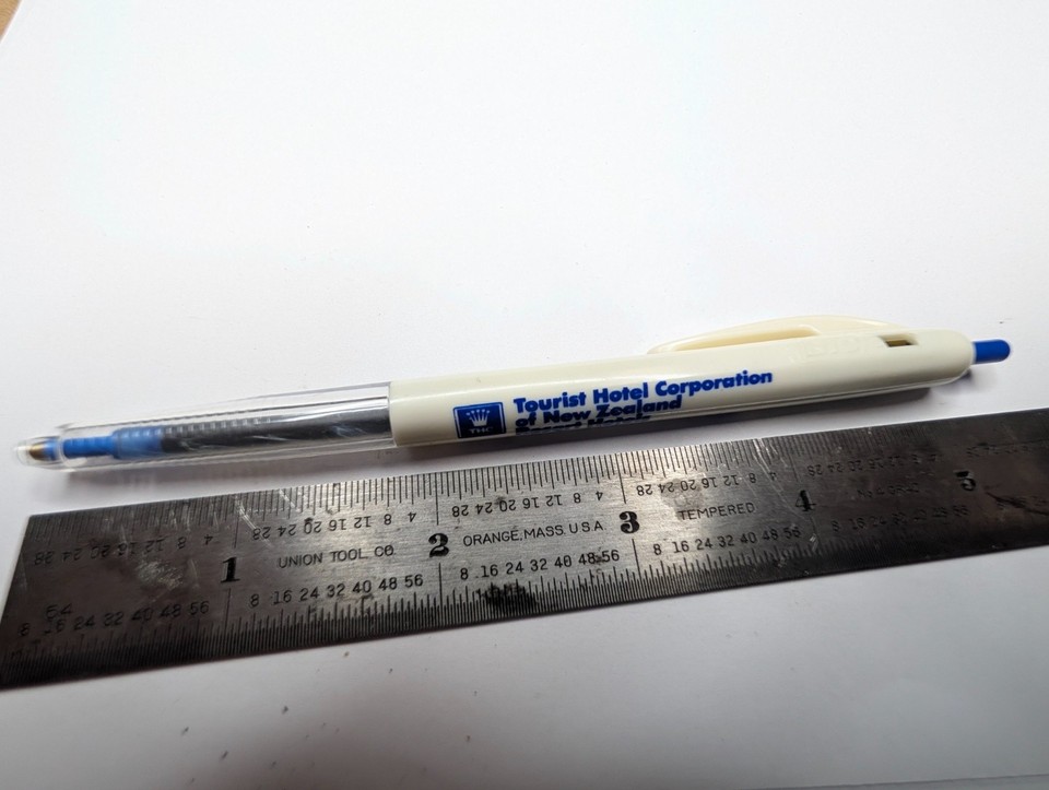 c1970s Tourist Hotel New Zealand Corporation Plastic Bic Ballpoint Pen ...