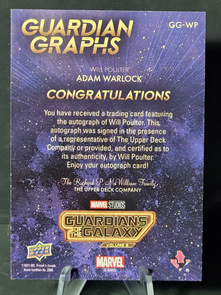 WILL POULTER as Adam Warlock 2024 Upper Deck Marvel Guardians of the ...
