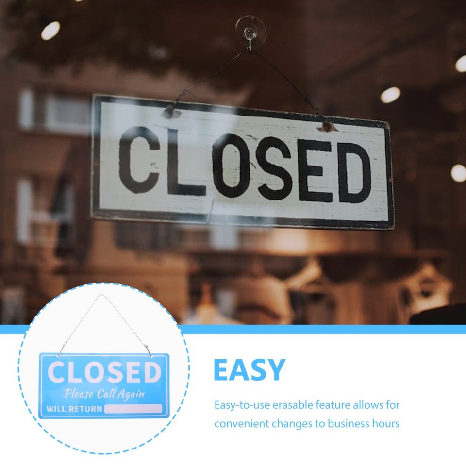 Open Closed Sliding Sign Shop Opening Times Signs for Business Double ...