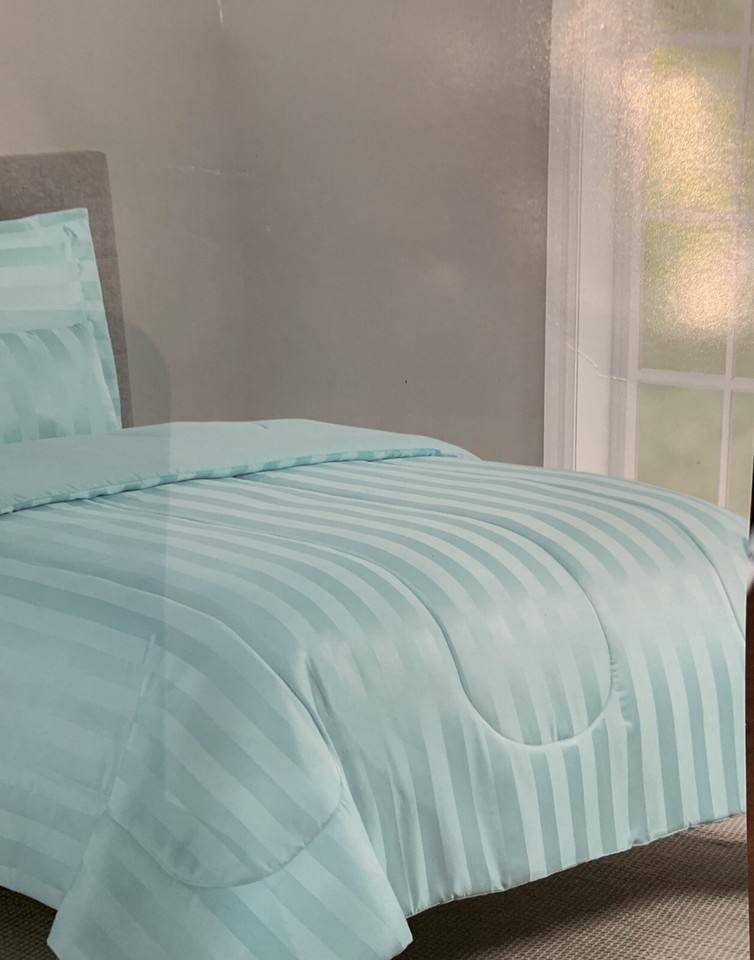 Soho Loft, 5 Pc - Comforter Bedding Set | Full/Queen Aqua Blue Wide ...