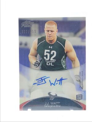 J.J. WATT 2011 TOPPS PRIME FOOTBALL ROOKIE AUTOGRAPH RC AUTO /450 Q2538 ...