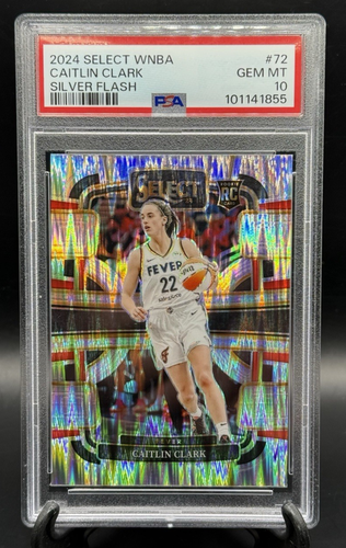 2024 Select WNBA Caitlin Clark Silver Flash Prizm SP Rookie RC #72 PSA ...