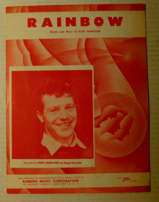 SHEET MUSIC Russ Hamilton "Rainbow" © 1957 | eBay