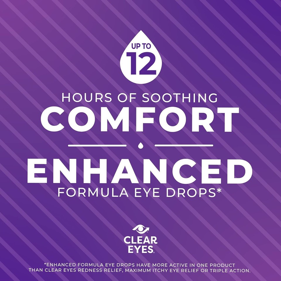 Clear Eyes 7 Symptom Relief Eye Drops 0.5 Fl Oz Soothes Red Itchy ...