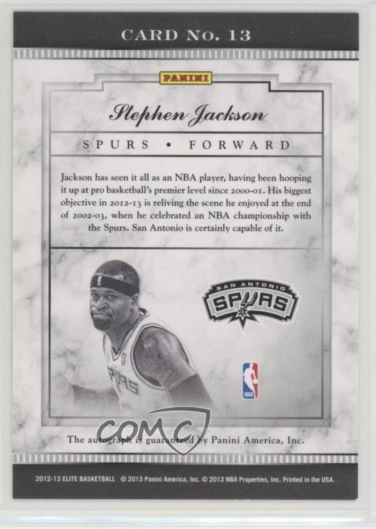 2012-13 Elite Elite Signatures /49 Stephen Jackson #13 Auto | eBay