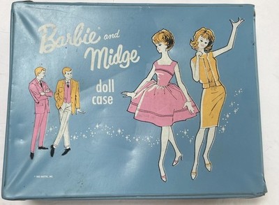 VINTAGE 1963 BARBIE AND MIDGE BLUE VINYL DOUBLE CASE | eBay