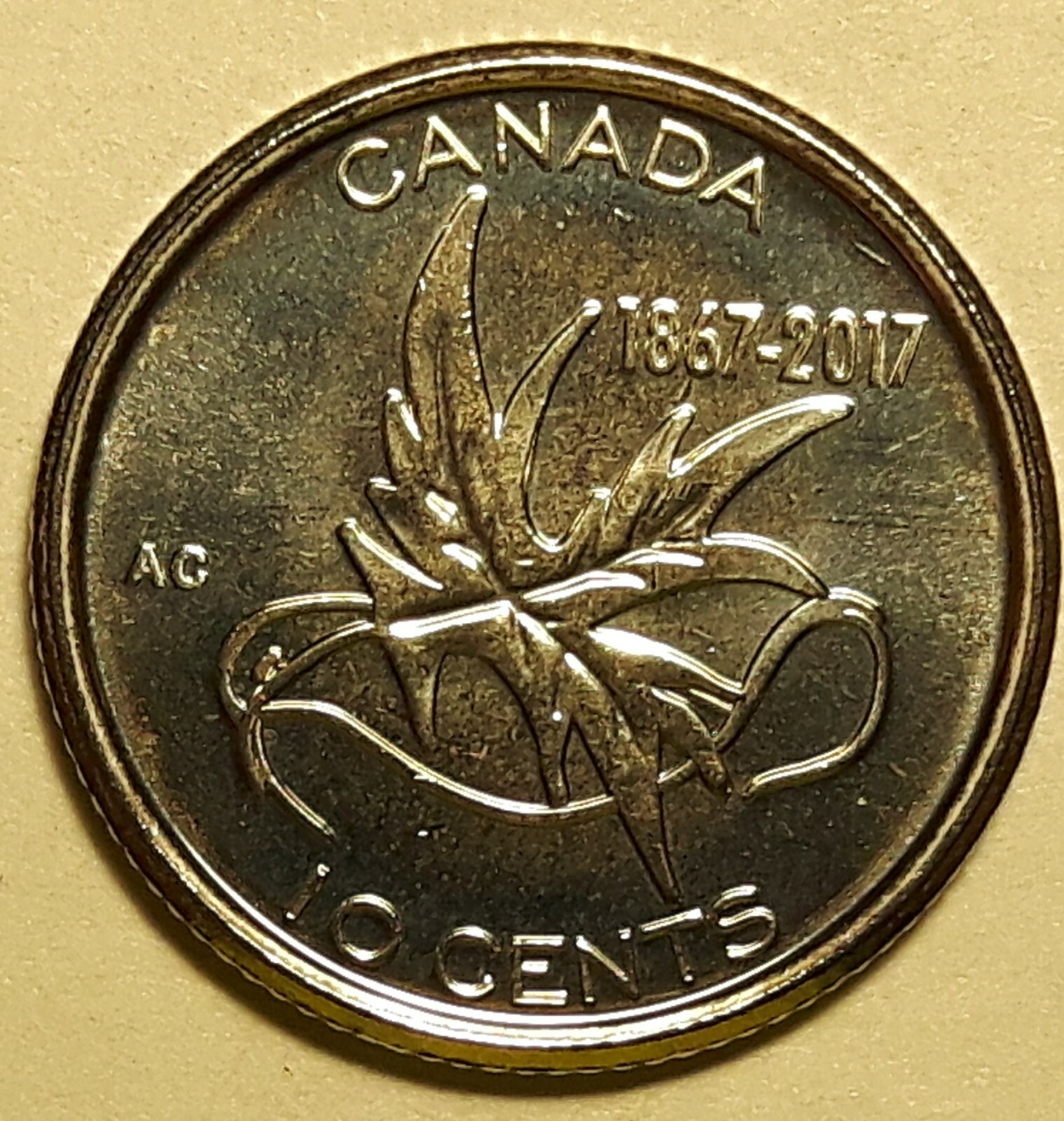 1867-2017 150 years Wings of Peace CANADA 10 Cents Dime UNC From Mint ...
