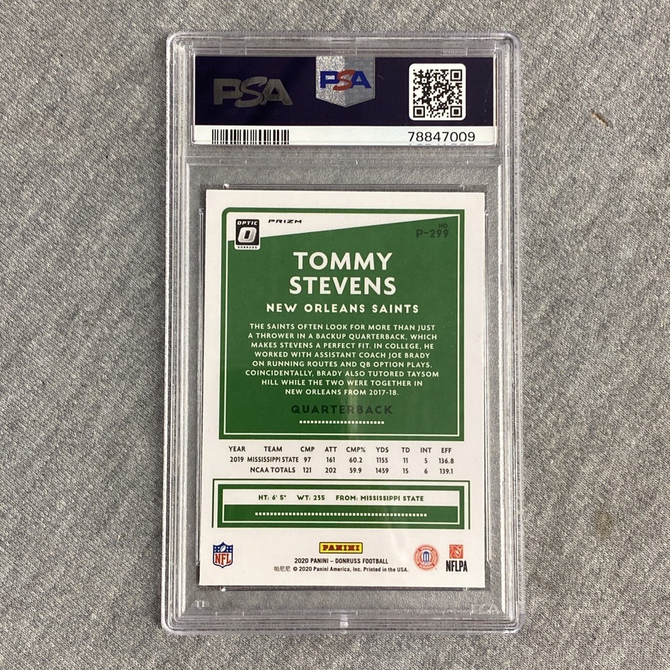 2020 Panini Donruss Optic Preview Red Green Tommy Stevens #P299 PSA 9 ...