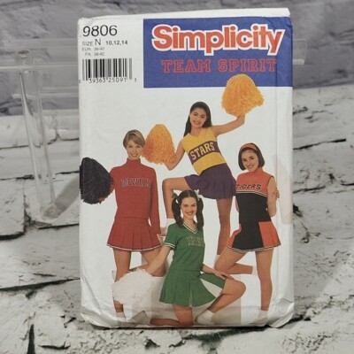 Simplicity 9806 Cheerleader Costume Outfit Uniform Team Spirit Uncut Sz ...