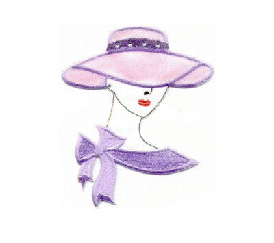 Pink Hat - Art Deco - Fashion - Model - Embroidered Iron On Patch - FR ...