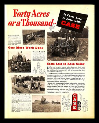 1947 Case Tractors Vintage PRINT AD Farming Equipment Machines ...