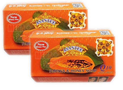 2 x Asantee Thai Herbal Papaya Honey Soap with Q10, AHA, BHA Skin ...