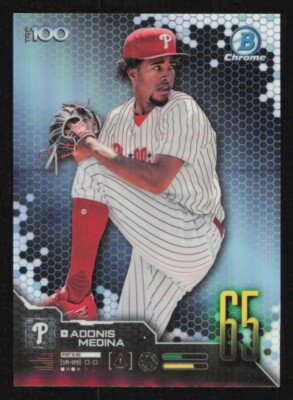 2019 Bowman Chrome ADONIS MEDINA Top 100 Baseball card PHILADELPHIA ...