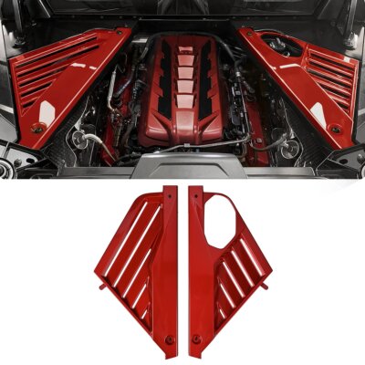 2pcs Red Engine Bay Panel Cover For Corvette C8 Stingray Z06 Z51 Coupe ...