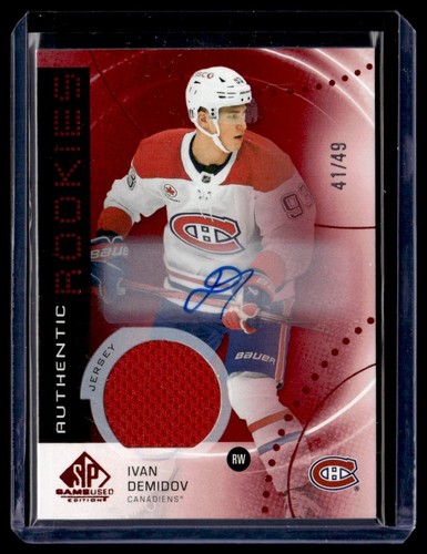 2025-26 SP Game Used Red Autograph Jersey Authentic Rookie Ivan Demidov ...