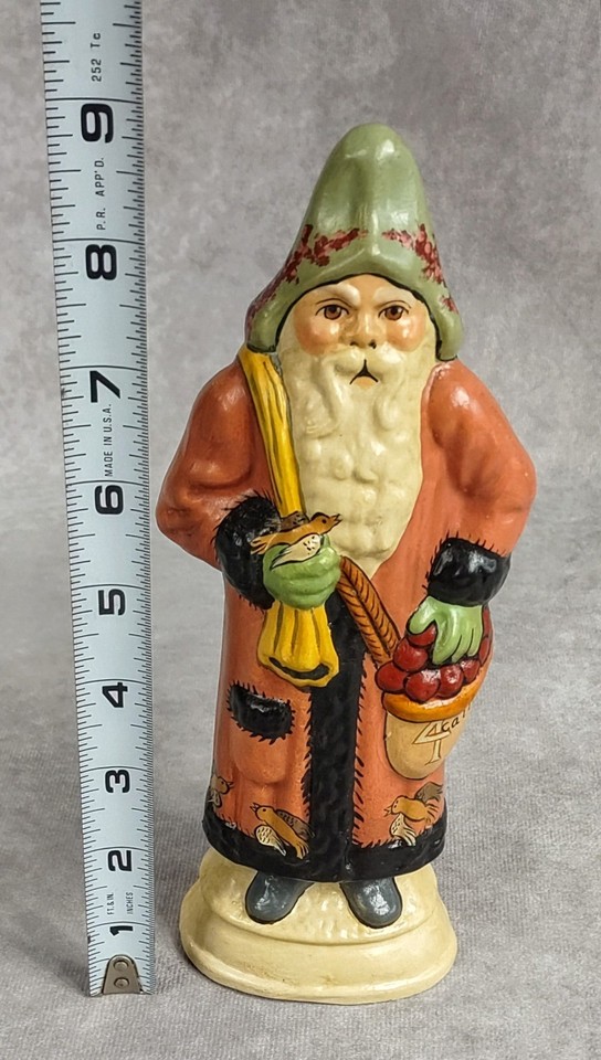 Vaillancourt Folk Art Chalkware Santa 12 Days of Christmas 4th Day 9 ...
