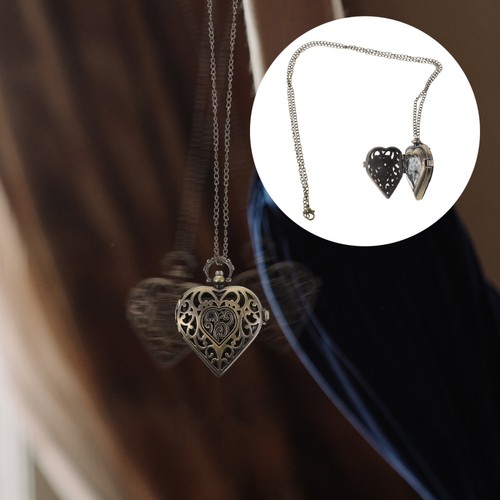 2pcs Pocket Watch With Chain: Heart-Shaped Pocket Watch With Chain ...