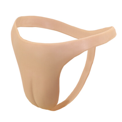 Silicone Bulge Panties Man Gaff Strap Toe on Ladies Thong Underwears ...