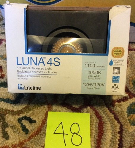 Liteline RA4S-12G-40K-90BK Luna 4 LED Gimbal Recessed Light 12W 120V ...