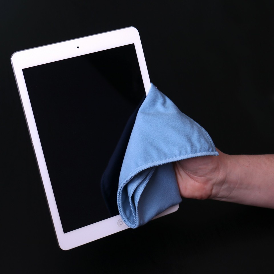 12 Pack of Glass Cleaning Microfiber Cloths 16 x 16 Blue Suede All ...