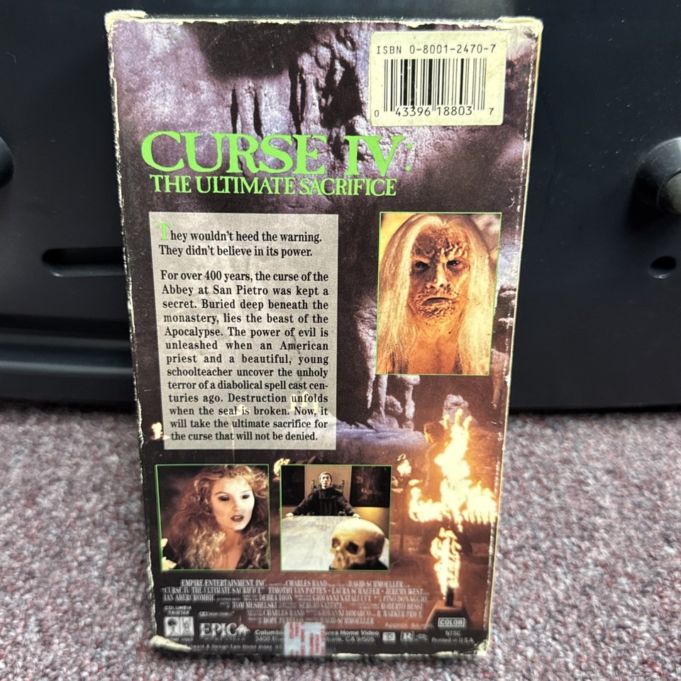 VTG Curse 4 Ultimate Sacrifice VHS 1993 Horror Gore Cult RARE Halloween ...