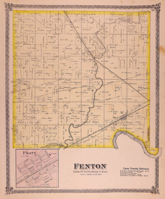 1872 Plat Map ~ FENTON Twp., WHITESIDE Co., ILLINOIS - PRATT ~ (15x17 ...
