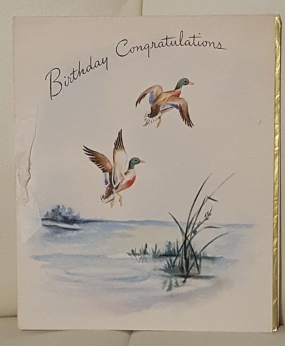 Vintage Hallmark Greeting Card Birthday Mallard Ducks Collectible | eBay