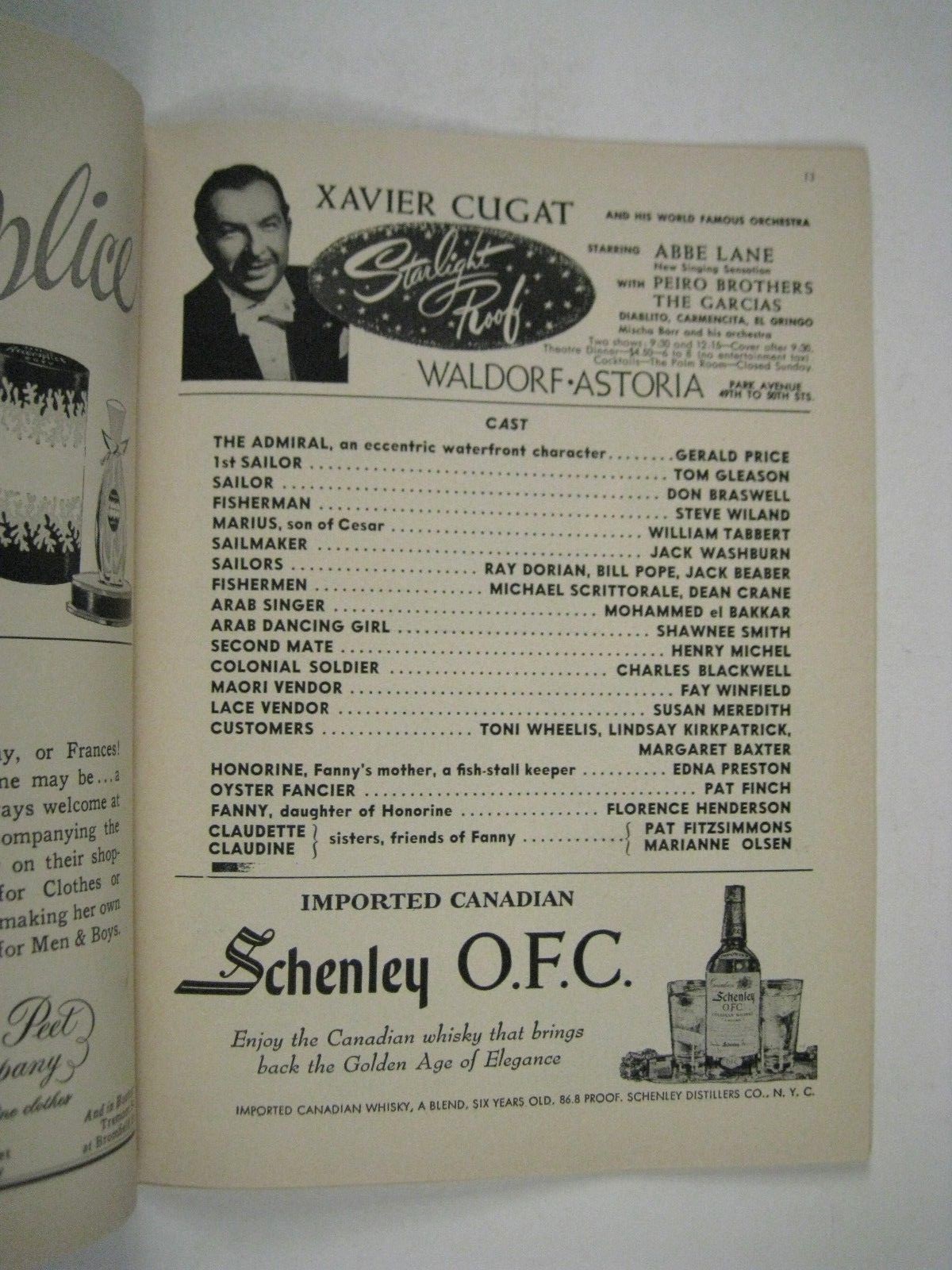 Fanny Playbill 1955 Majestic Theatre Florence Henderson William Talbert ...