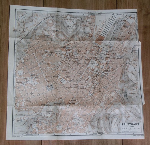 1929 ORIGINAL VINTAGE MAP OF STUTTGART / BADEN-WÜRTTEMBERG / GERMANY | eBay