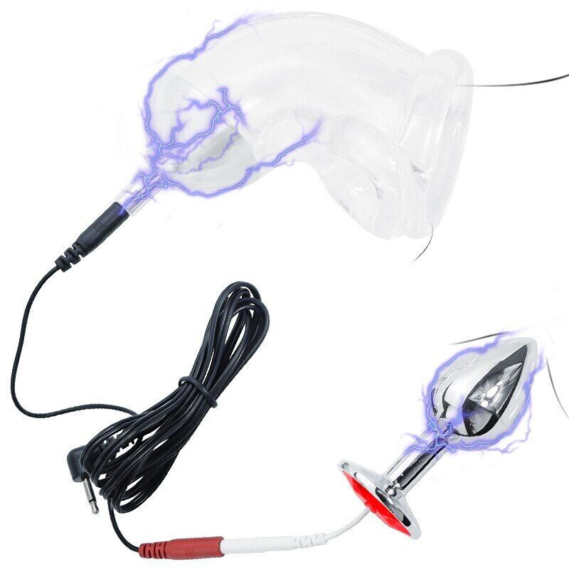 Electri Shock Cage Plugs Double Wireless Remote Control Device Male ...