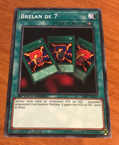 Carte Yu Gi Oh ! '' BRELAN DE 7 '' SBSC-FR029 (Commune) 1er EDITION ...