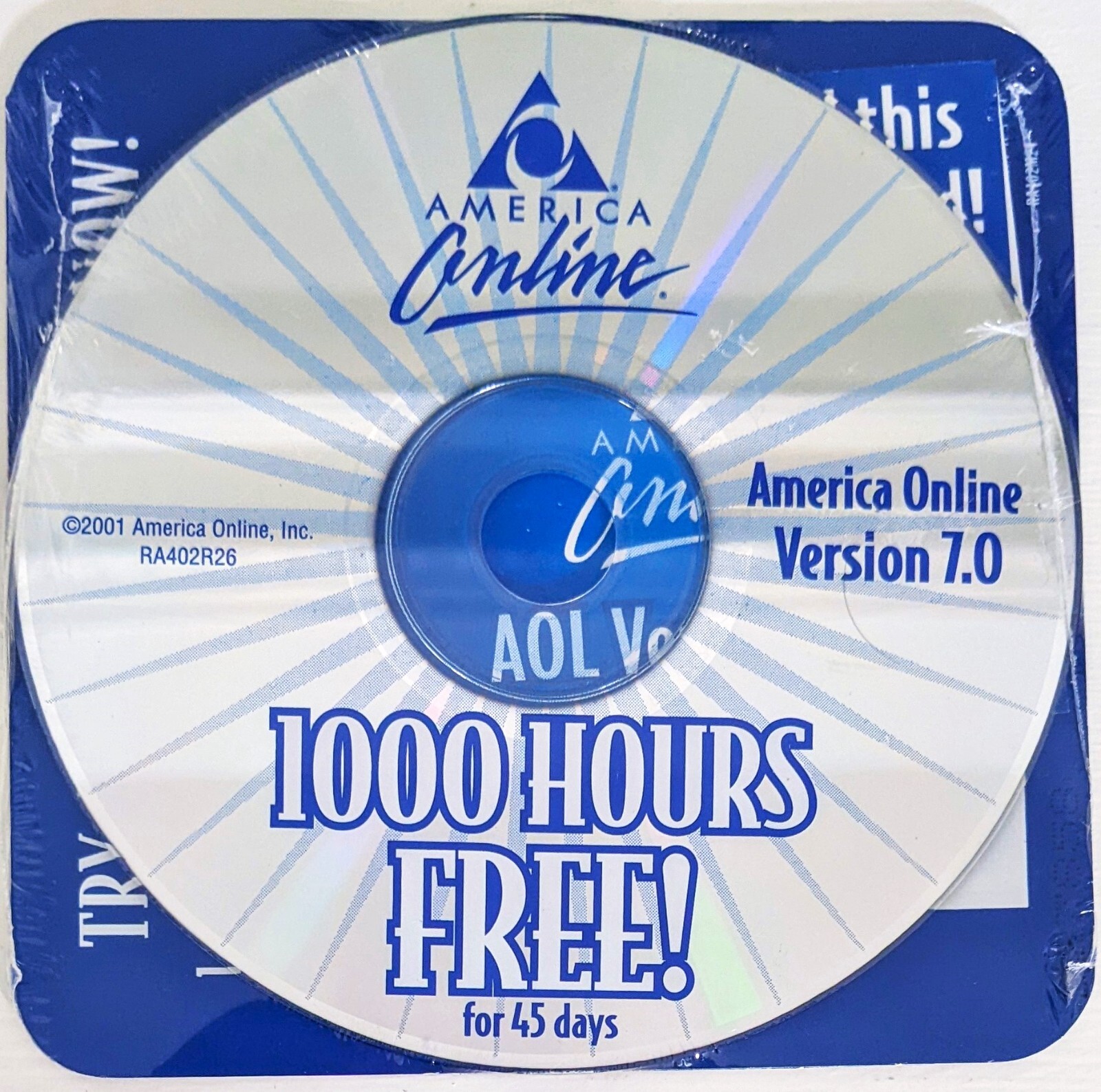 HOLOGRAPHIC Squares America Online Collectible / Install Disc Vintage ...