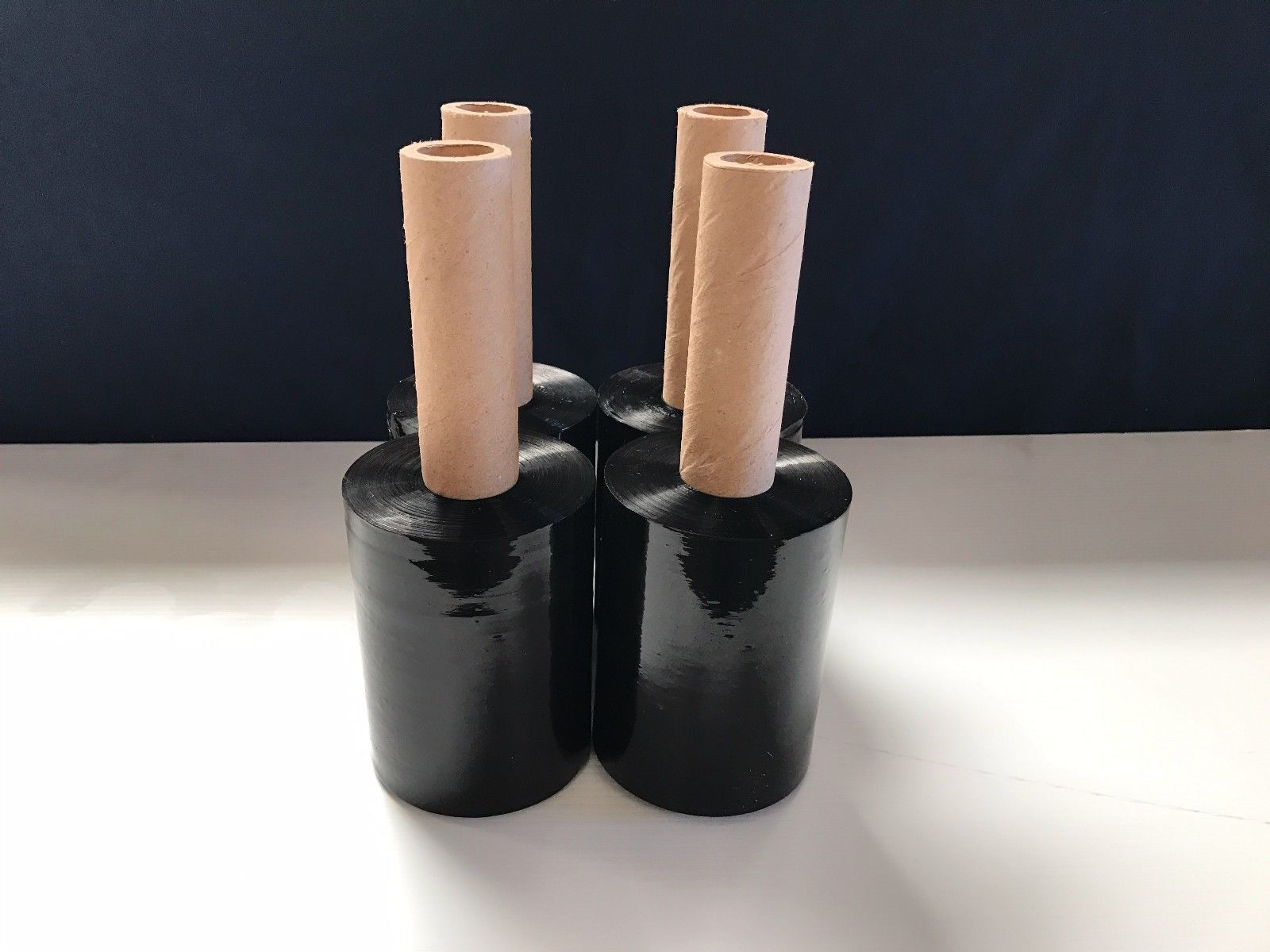 4 Rolls Black Stretch Plastic Wrap 5" x 1000' x 80ga Stretch Wrap ...