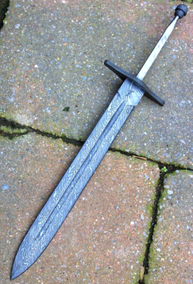 WILD CUSTOM HANDMADE 27 INCHES LONG IN DAMASCUS STEEL HUNTING BLANK ...