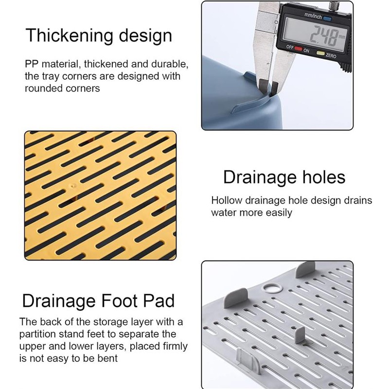 Rabbit Litter Tray 2Tier Flat Bunny Litter Box with Grid Rectangular ...