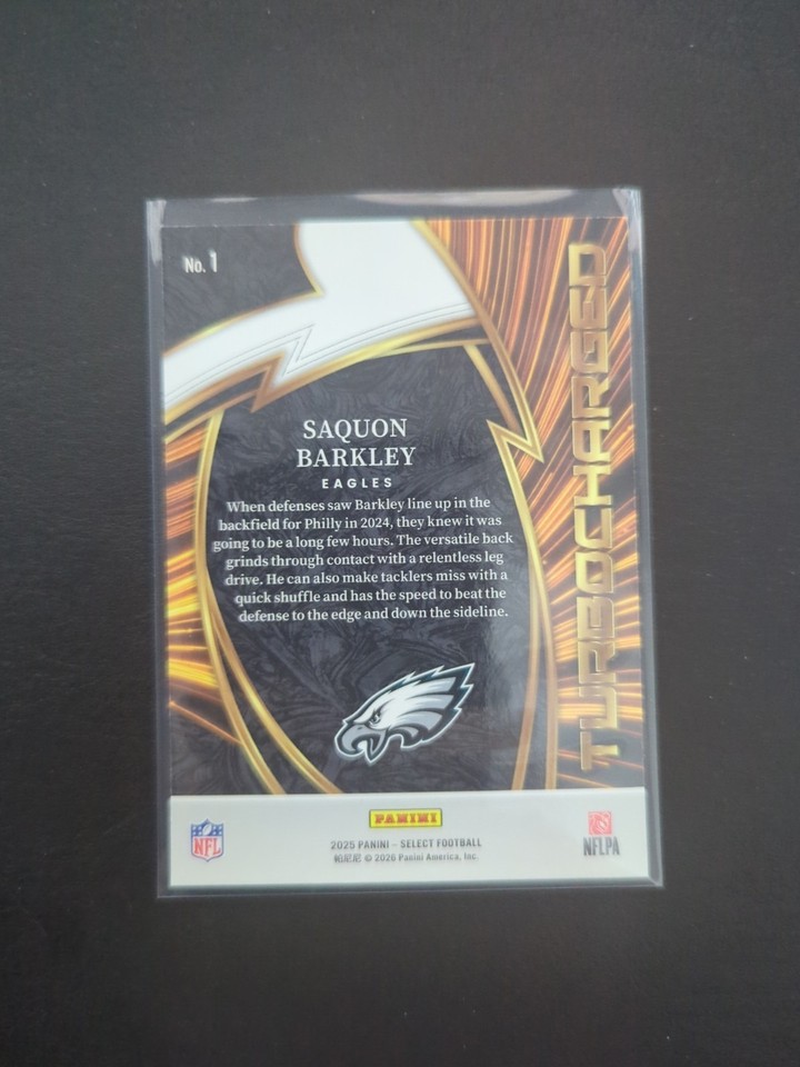 2025 Panini Select Turbocharged Saquan Barkley #1 Philadelphia Eagles ...