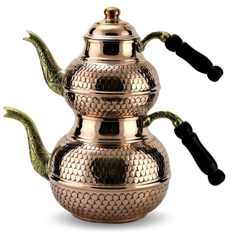 TURKISH TRADITIONAL HANDMADE HANDHAMMERED COPPER TEAPOT SET SEMAVER ...