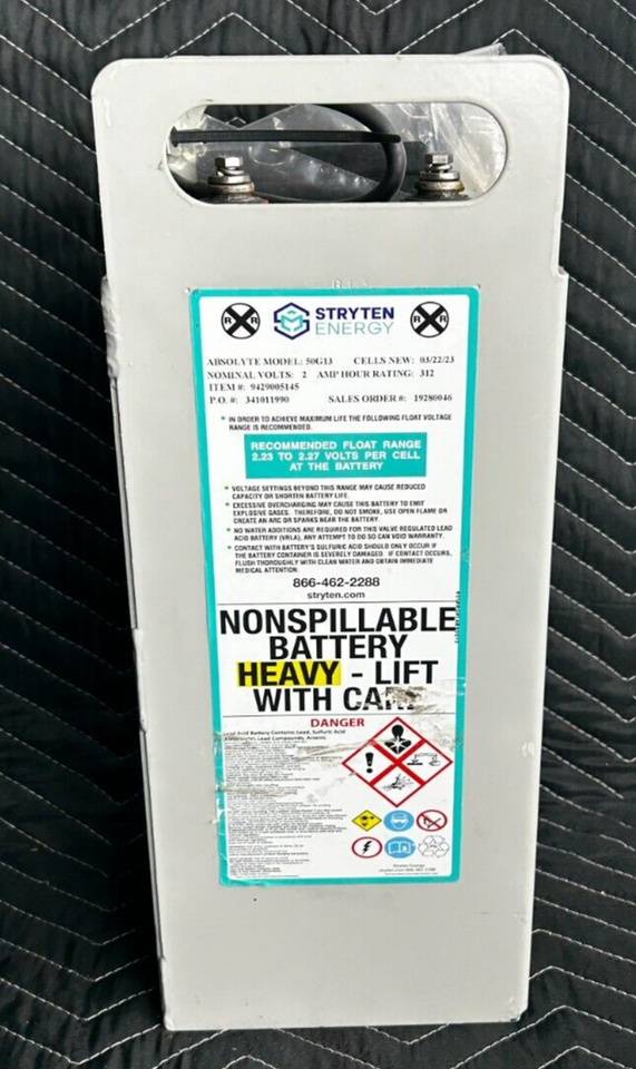 6 Stryten Absolyte 50G13 2V 312AH Sealed AGM Battery | eBay