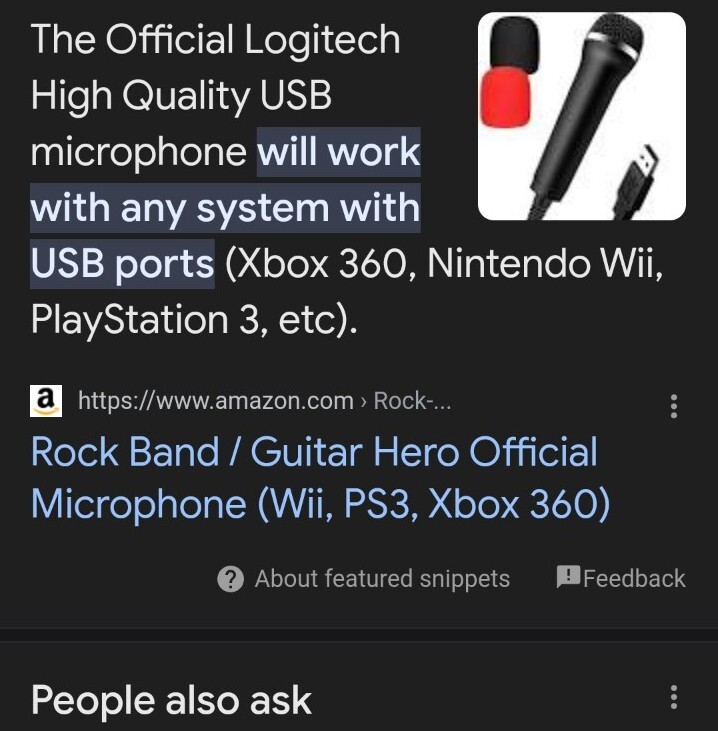 Official Logitech Usb Guitar Hero Rock Band Microphone PS3, Xbox ...