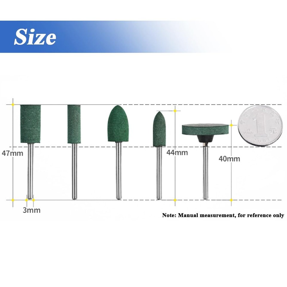 39 Pcs Rubber Polishing Drill Bits,Green Buffer Abrasive Bits Metal ...