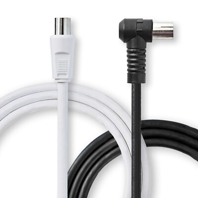 Premium Angled TV Coaxial Digital Aerial Antenna Extension Cable Coax ...