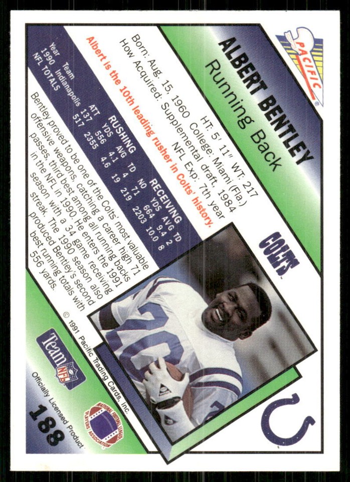 1991 Pacific #188 Albert Bentley | eBay