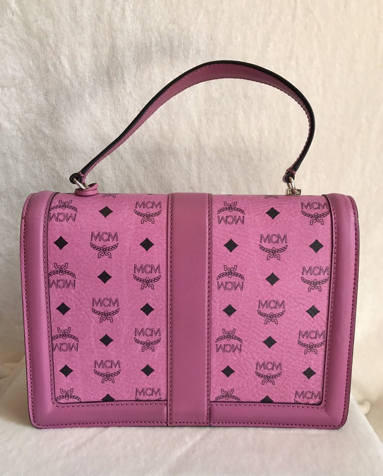 MCM Pink Leather Handbag + Shoulder Strap, 12 X 8.5 X 3.5 | eBay