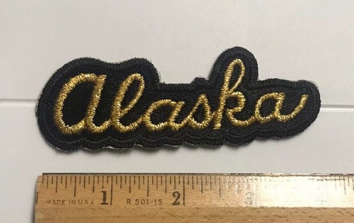 Alaska Cursive Lettering Black Gold 4" Long Alaskan Souvenir ...