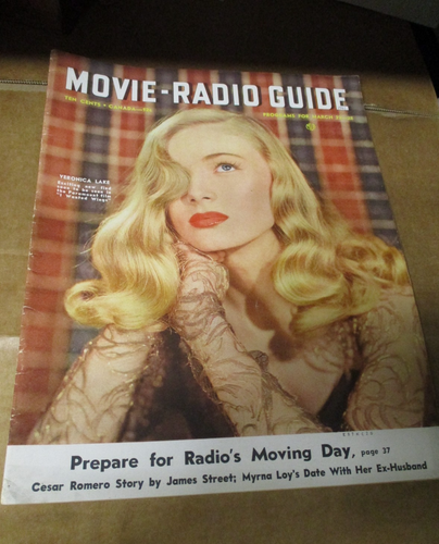 MOVIE RADIO GUIDE Magazine March 22-28, 1941 Cover: Veronica Lake A747 ...