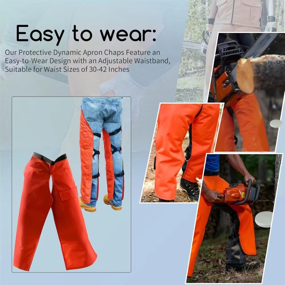 0000-886-3905 Chain Saw Protective Chaps-Orange For Men Waist:22-39in ...