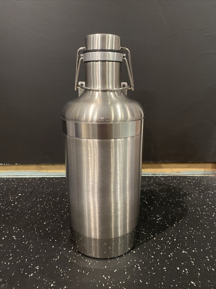 LEEDS Growl Aluminum Vacuum 64 Oz Beer Beverage Growler Container / ASI ...