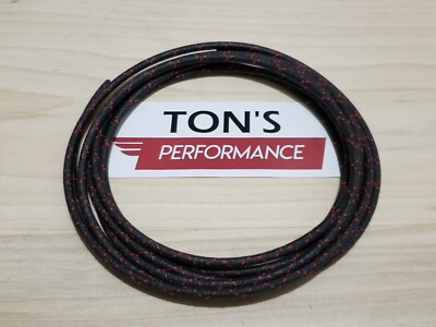 10 feet Vintage Braided Cloth Covered Primary Wire 12 gauge Black with ...