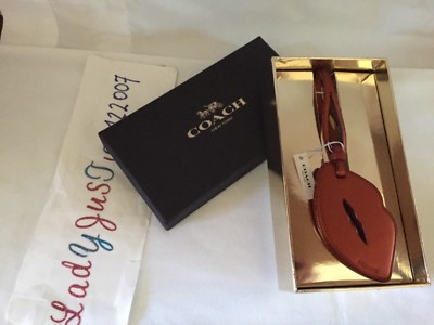 NWT Coach LIPS Leather Bag Charm Ornament 23556B BRICK | eBay