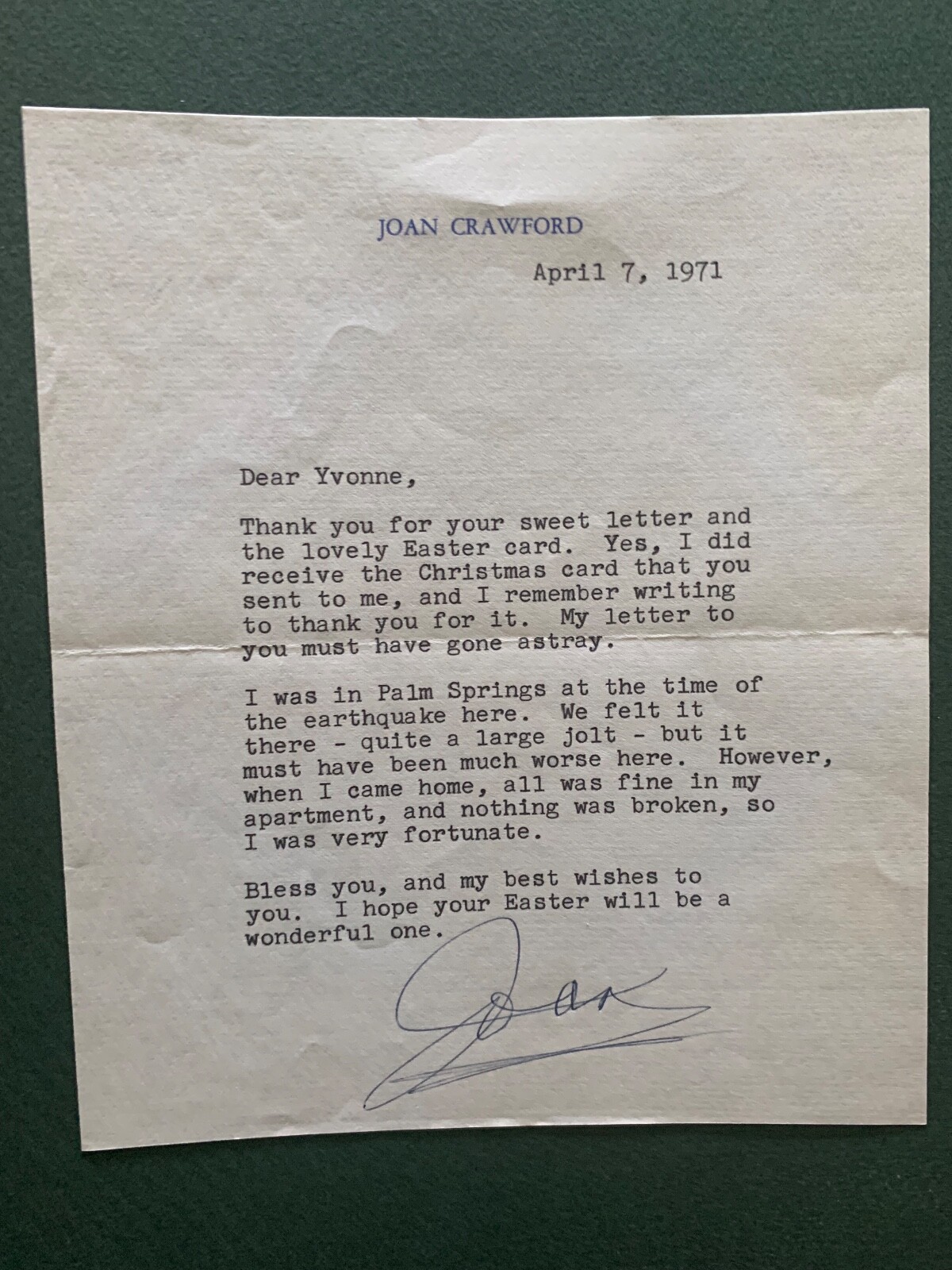 JOAN CRAWFORD LETTER autograph signed | eBay